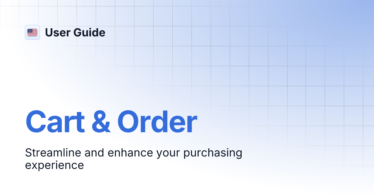 Cart & Order | User Guide