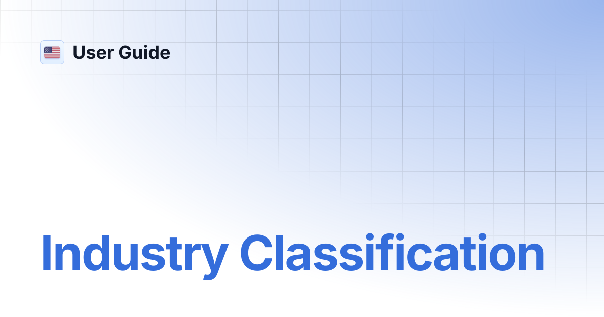 Industry Classification | User Guide