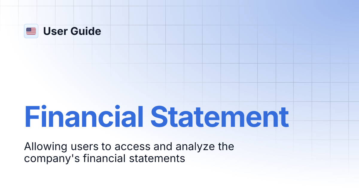 Financial Statement | User Guide