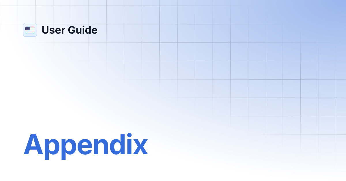 Appendix | User Guide